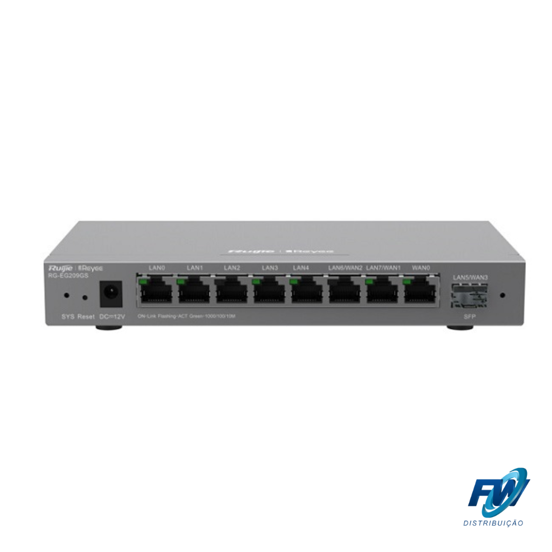 Roteador Ruijie | REYEE RG-EG209GS 08 Portas Gigabit Ethernet + 01 ...